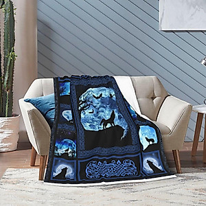 Wolf Blanket for Boys Man Wolf Throw Blanket Soft Warm Fleece Flannel Wolf Animals Theme Blanket Gifts for Girls Woman Adults Teenager Couch Sofa Bed 50"X40"