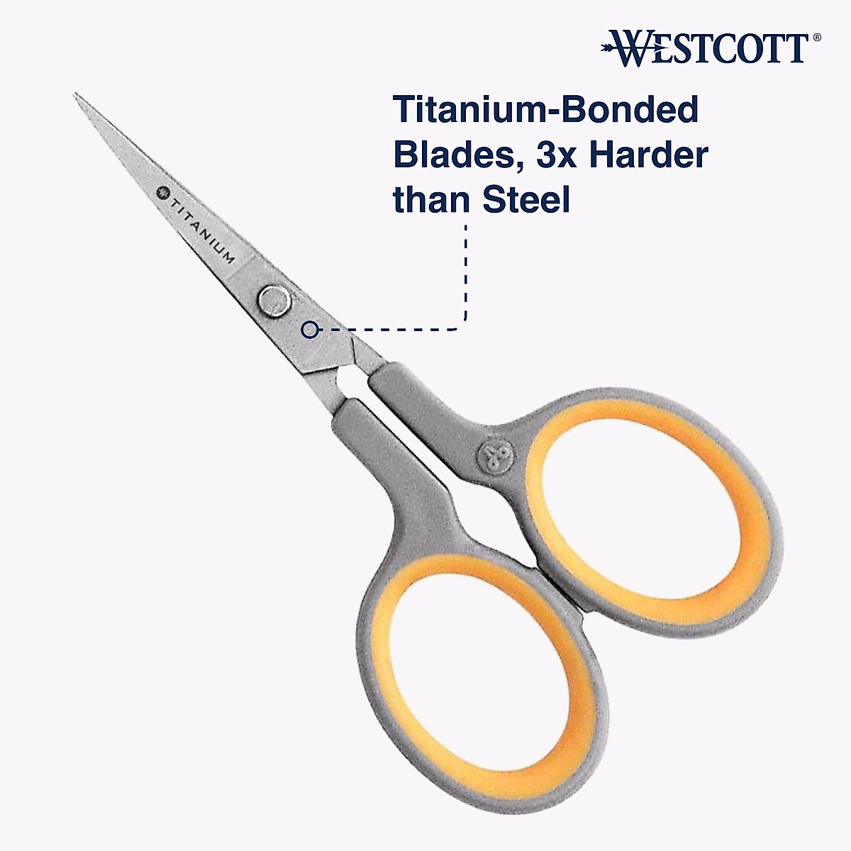 Westcott 13866 Sewing Titainum Bonded Straight Embroidery Scissors, Standard