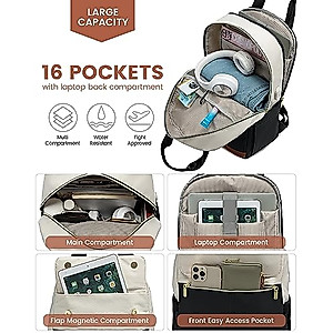 LOVEVOOK Laptop Backpack for Women, Cute Laptop Bag with USB Port, Waterproof Travel Work Backpack Purse, Anti-Theft Backpacks Casual Computer Daypack Nurse Teacher Bag