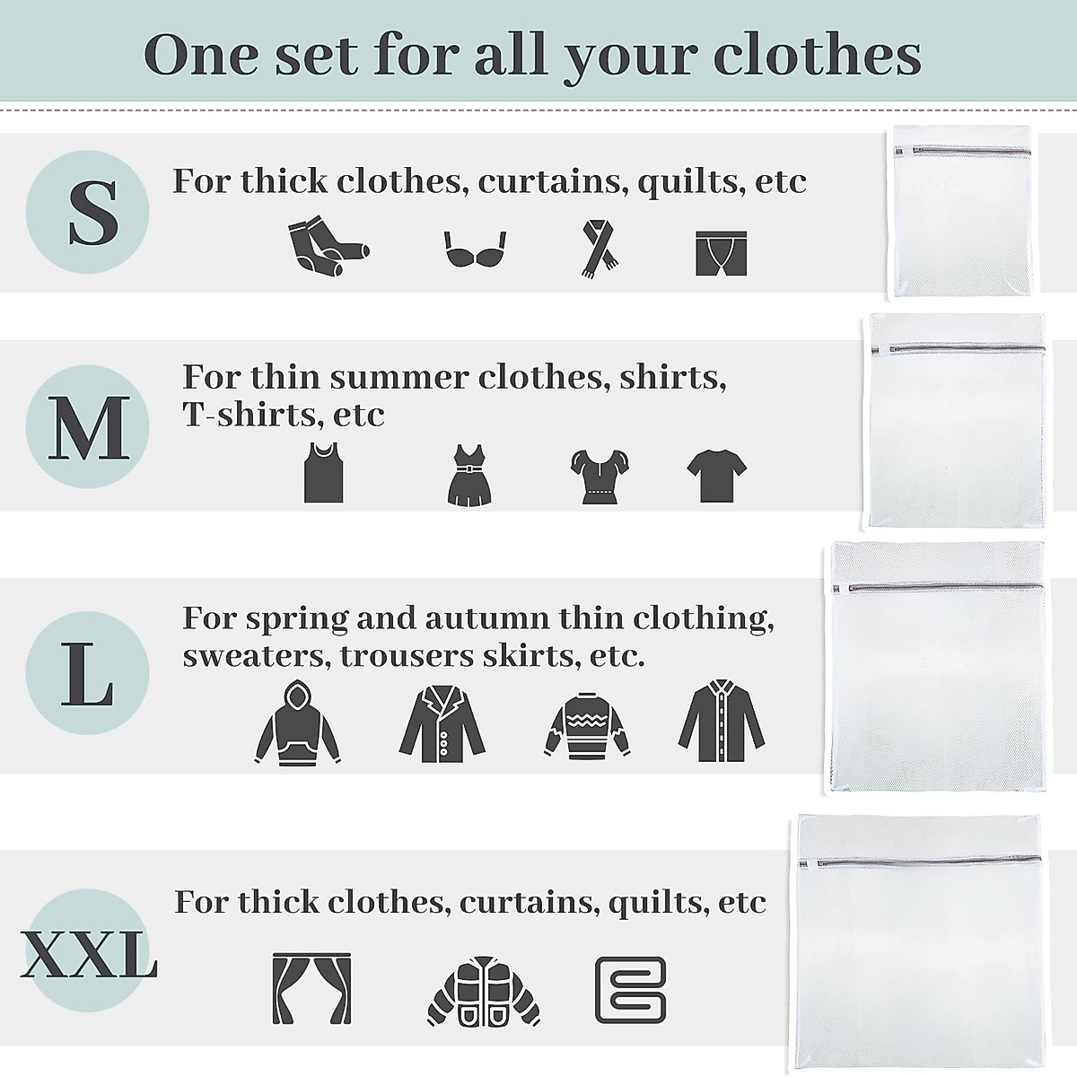 20 Pcs White Mesh Laundry Bags for Delicates with Zipper Laundry Wash Bag Net Lingerie Bag Organizer Washing Machine for Clothes Bra Garment Sock Underwear Blouse Hosiery Stocking Dryer Travel