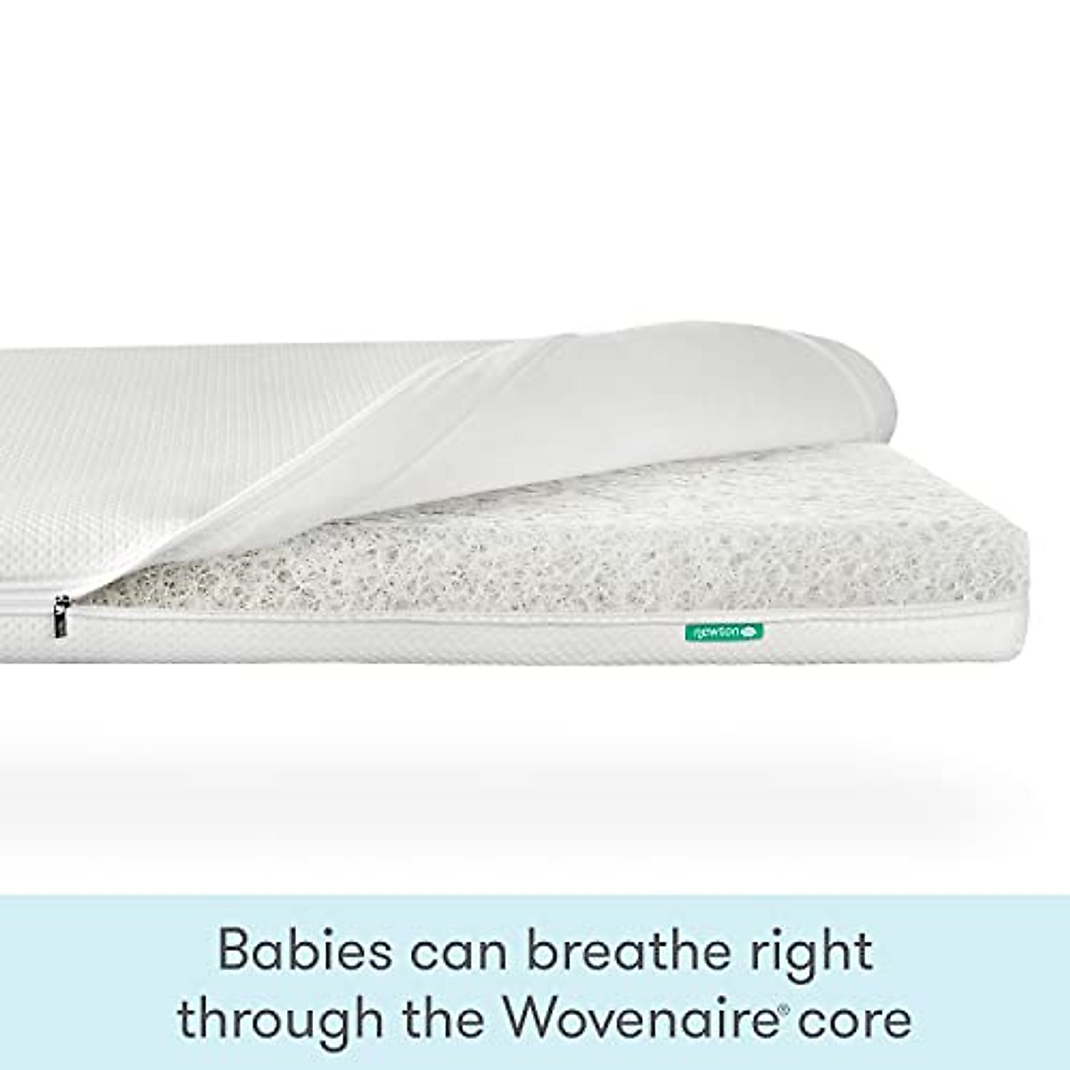 Newton Baby Essential Crib Mattress and Toddler Bed - 100% Breathable Proven to Reduce Suffocation Risk, 100% Washable, 2-Stage, Non-Toxic, Better Than Organic - Removable Cover Included, White