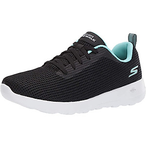 Skechers Women's Go Walk Joy Upturn Sneaker, Black/Aqua, 8