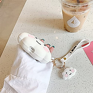 ComfyArt for Beats Studio Buds Cute Cloud with Lanyard Silicone Earphone Sleeve Shockproof Waterproof Protective Earphone Cover Case, White