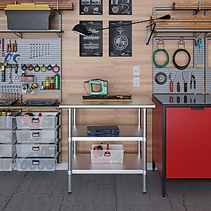 AmGood 36" Long X 24" Deep Stainless Steel Work Table with 2 Shelves | Metal Food Prep Station | Commercial & Residential NSF Utility Table