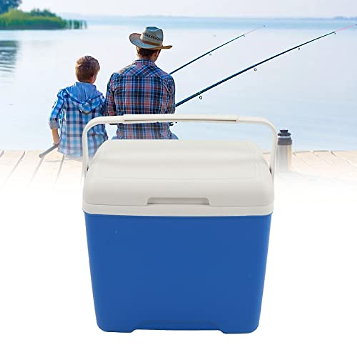 Insulation Box, Widen Handle 76 Hours Refrigerate 13.8L Super Load Bearing Thickened Material Portable Fresh Keeping Box for Camping