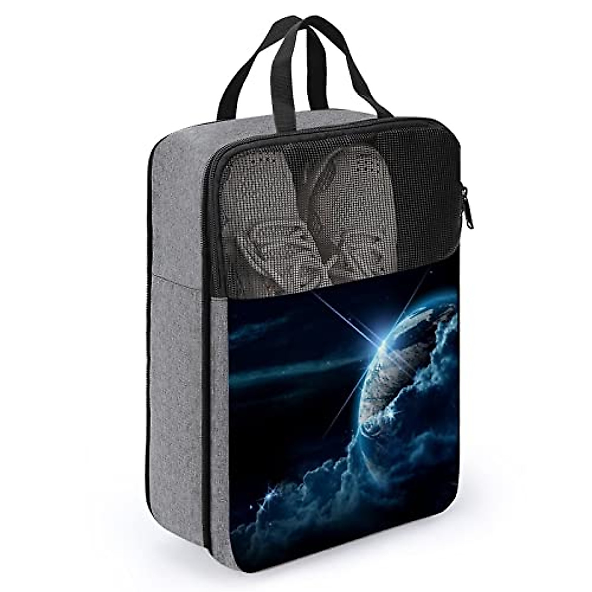 Frcavbin Galaxy Earth Planet Travel Shoe Bag Shoes Carrier with Handle and Zipper Foldable Shoe Puches Organizer for Home storage School starts