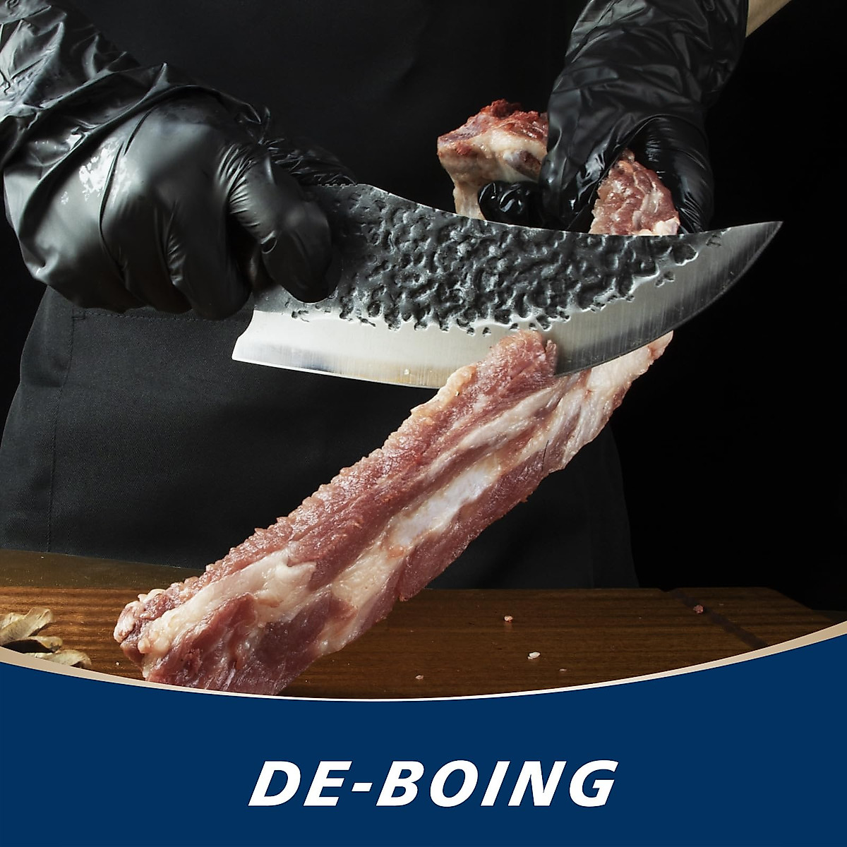 ohmonlyhoo Butcher Knife for Meat Cutting, Chopping, Dicing, Mincing- 12.2" Butcher Knife Made with Hand Forged HC Steel for Home Outdoor Camping BBQ Christmas Thanksgiving Gift Idea