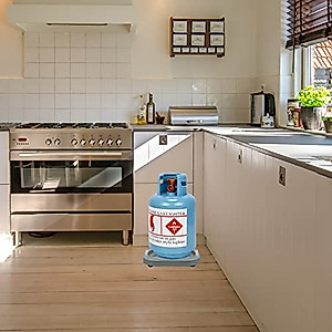 HEMOTON Gas Tank Tray Propane Tank Wheel Tray Propane Cylinder Base Gas Cylinder Fixed Shelf Propane Tank Dolly for Home Kitchen and Restaurant Use Grey