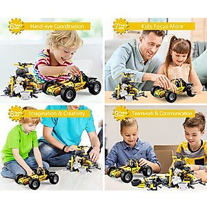 STEM Building Toys Remote Control Car Boys Girls Birthday Xmas Gifts Aged 6 7 8 9 10＋Early Science Engineering Learning Technic Sets Buggy 522 pcs