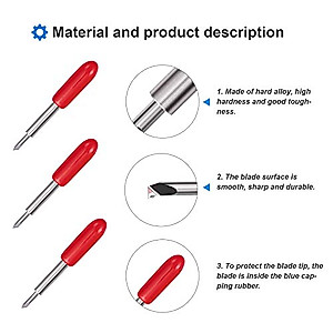 STREWEEK 50PCS Replacement Cutting Blades for Cricut Explore Air/Air 2/Air 3/Maker，45 Degree Standard Fine Point Blades for Most General Purpose Cutting