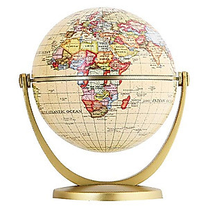 Annova Mini Antique Globe 4-inch / 10 cm - Swivels in All Directions Educational, Decorative, Unique, Small World, Desktop, Vintage (Mini Globe 4")