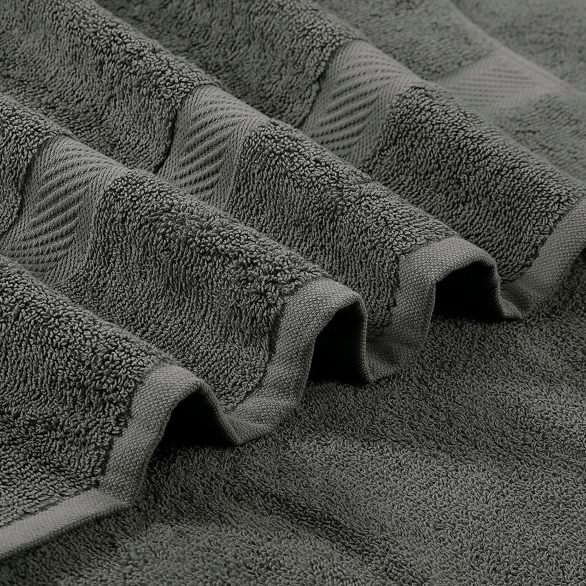 Oakias 6 Pack Small Cotton Towels Grey – 22 x 44 Inches 500 GSM – Hotel, Pool & Gym Towels – Highly Absorbent