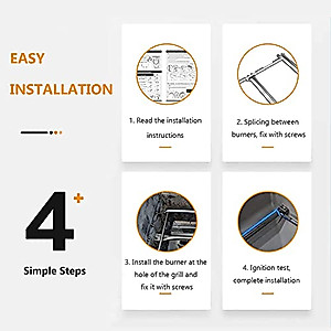 GRISUN 18 inch 69787 304 Stainless Steel Grill Burner for Weber Spirit 300 & Spirit II 300 Series - Spirit E310/320/310, S310 320 S330 Gas Grill with Front Control(2013 and Newer)