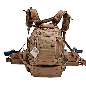 Explorer Large Backpack 22 Inches Detachable Pistol Waist Pouches B12-CT,Tan