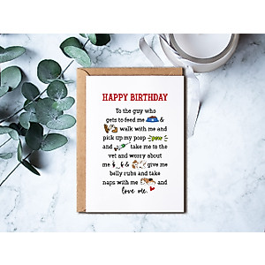 Dog Dad Birthday Card - Funny Birthday Card - Funny Dog Dad Gifts For Men - Dad Birthday Gifts From Daughter - Cute Birthday Card For Father