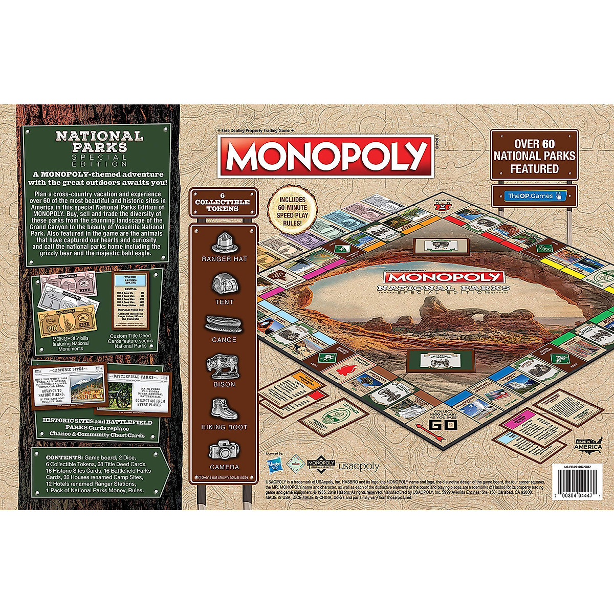 Monopoly National Parks 2020 Edition | Featuring Over 60 National Parks from Across The United States | Iconic Locations Such as Yellowstone, Yosemite, Grand Canyon, and More | Licensed Monopoly Game