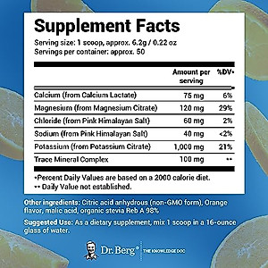 Dr. Berg Hydration Keto Electrolyte Powder - Enhanced w/ 1,000mg of Potassium & Real Pink Himalayan Salt (NOT Table Salt) - Orange Flavor Hydration Drink Mix Supplement - 50 Servings