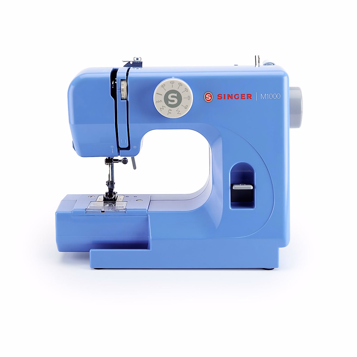 SINGER M1000 Lightweight & Portable Sewing Machine With 32 Stitch Applications, LED Light & Top drop-in bobbin for Hems | Great for Mending - Blue