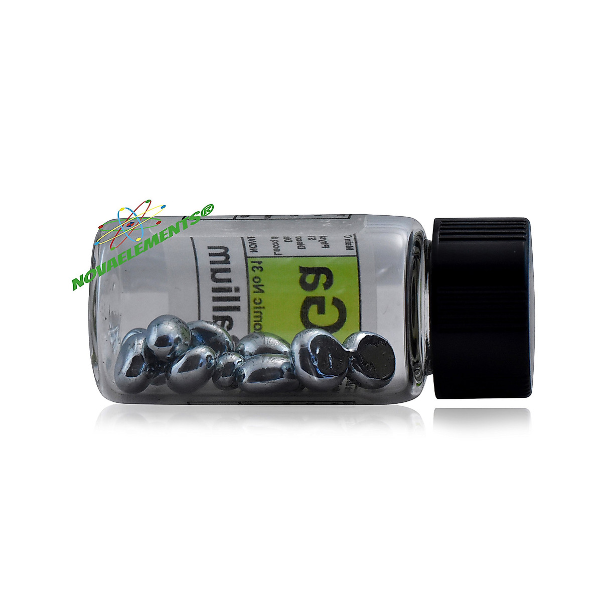 Gallium Metal Element 31 Sample 99.995% Pure 5 Grams Shiny pellets in Labeled Glass Vial