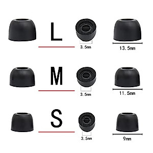 6 Pairs Memory Foam Earbud Tips for WF-1000XM4 Ear Tips Foam Ear Tips with WF-1000XM4 Replacement Tips 6 Pairs, SML, Black