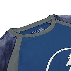 SEC.119 Grateful Dead Blue Tie-Dye Long Sleeve Shirt | Loose Fit | Sun Protection | Swim Shirt | Quick-Drying Fabric | Officially Licensed Apparel | Large