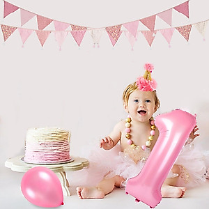 Zwiebeco 10.5Ft Pink White Fabric Florals Tassels Pennant Banner Flags Triangle Bunting Garland for Engagement Wedding Bridal Shower Birthday Party Decorations Tent Home Garden Hanging Decor Supplies