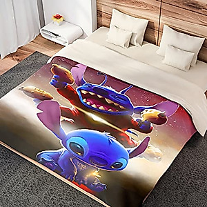 Dasons Cute Cartoon Flannel Throw Blanket Plush Lightweight Blanket Sofa Bed Living Room for Kid Adult Mother Father Friends Lovers Pets Gifts Birthday Halloween Christmas 80 * 60 in