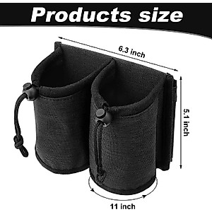 Luggage Cup Holder Travel, Hands-Free Coffee Holder with 2 Coffee Mugs Tightening Drawstring, Travel Essential Accessory for Flying & Travelers - Travel Luggage Accessories by YSCEN (Black)