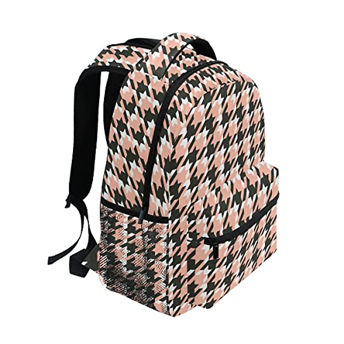 Houndstooth Tartan Tweed Laptop Backpack 16 Inch Large Backpack for Women Men School Business Work Travel Backpack