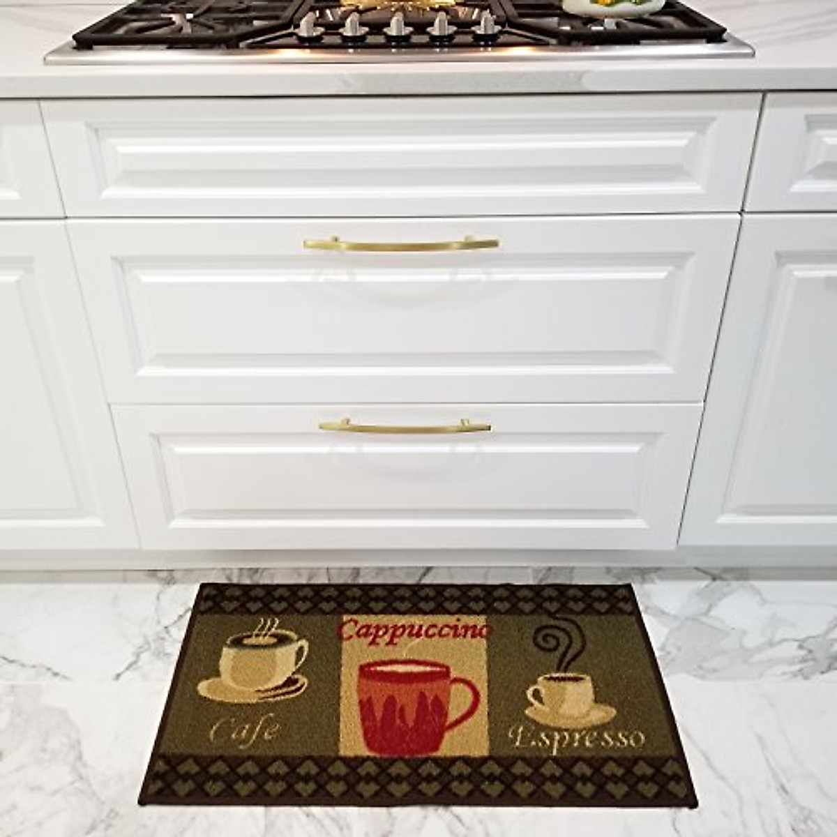 Kitchen Rugs and Mats - Non Skid, Rubber Back - Coffee Themed - Doormat