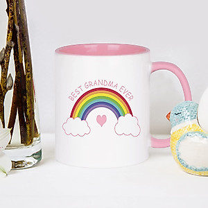 WENSSY Gifts for Grandma, Best Grandma Ever Mug, Best Grandma Ever Rainbow Mug, Best Grandma Ever Gifts, Birthday Mothers Day Gifts for Grandma from Grandchild Granddaughter Grandson 11 Ounce