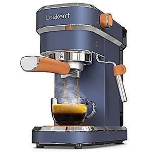 Laekerrt Espresso Machine 20 Bar Espresso Maker CMEP01 with Milk Frother Steamer, Home Expresso Coffee Machine for Cappuccino and Latte (Navy Blue, Stainless Steel) Gift for Coffee Lovers, Father
