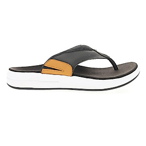Propét Men's Easton Nubuck Thong Sandals, Black, 13 X-Wide US