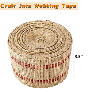 YaeCCC Craft Jute Webbing Tape, 3.5" x 10 Yd Rolls 11 lbs