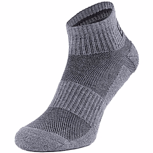 281Z Running Cushion Ankle Low Cut Socks - Athletic Hiking Sport Workout (Stone Grey)(Small 6 Pairs)
