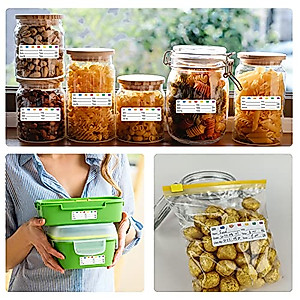 500 pcs Food Labels, Freezer Labels Removable 1x 3 Inches Food Storage Stickers, Easy Clean Leaves No Residue, Writable, Not Blurry, Waterproof Oil Resistant. 2 Rolls, STARLIBOO.
