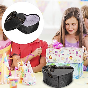 SHINEOFI Heart Shape Boxes: Decorative Nesting Box, Valentines Day Cardboard Box, Present Boxes, Empty Florist Packing Box for Wedding Proposal Black