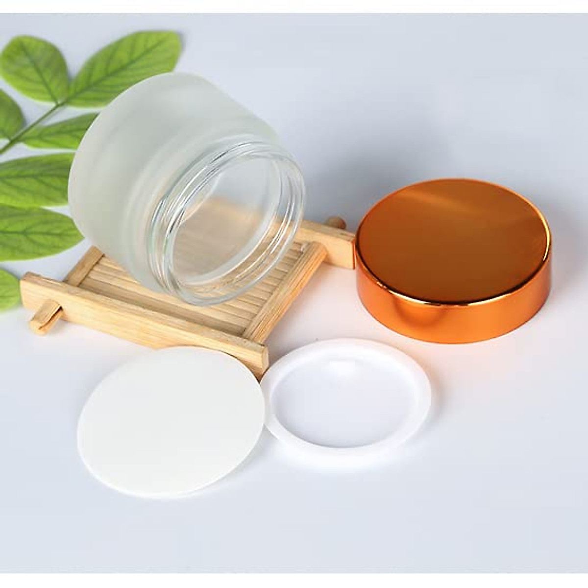 19 Pcs TSA Approved Travel Toiletries Containers Set - Refillable Vacuum Pump Bottle, Squeeze Pouches, Clear Glass Jar for Toner Shampoo Conditioner Lotion Body Wash (Include Cosmetic Bag Label)