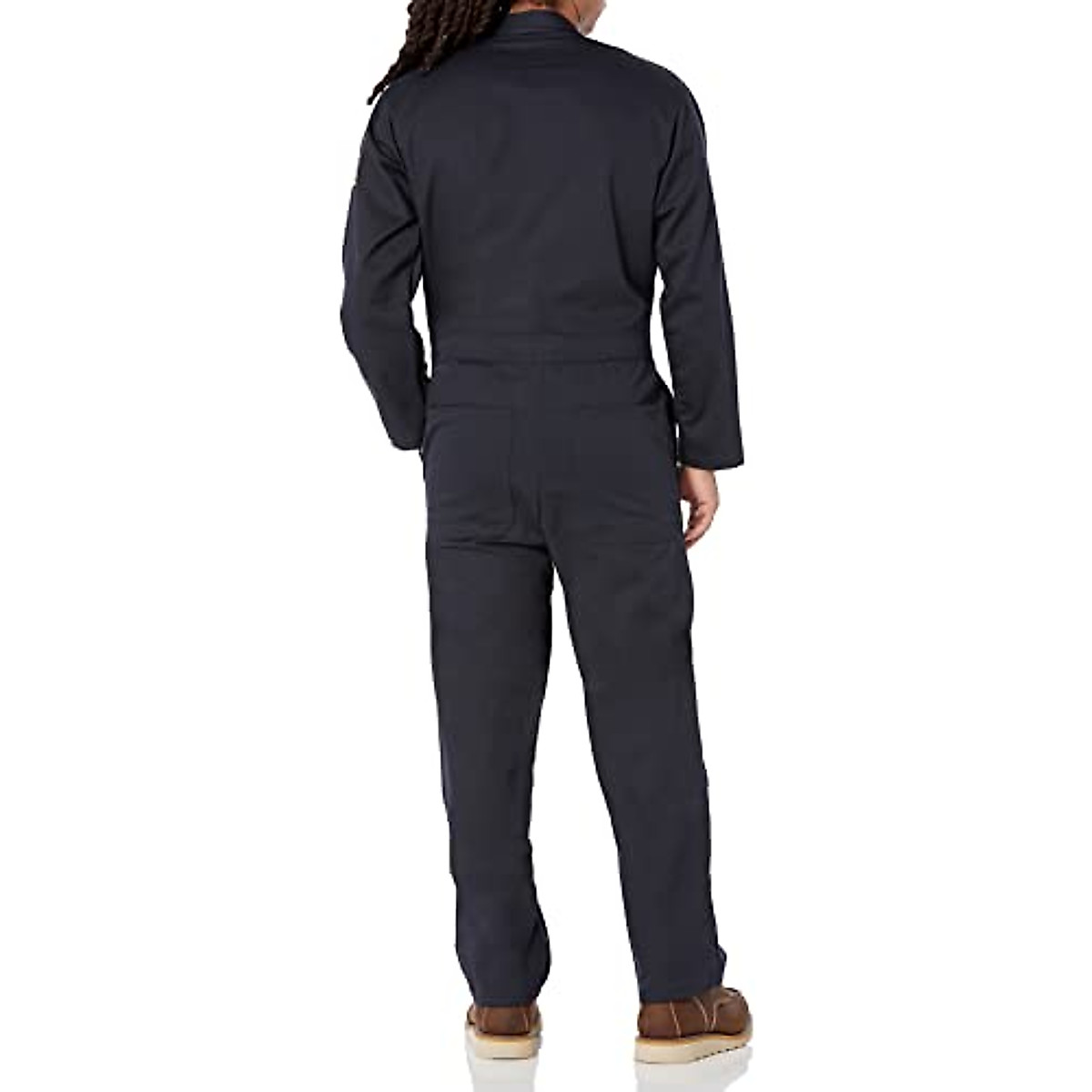 Bulwark FR Men's Flame Resistant 9 oz Twill Cotton Classic Coverall with Hemmed Sleeves, Navy, 46