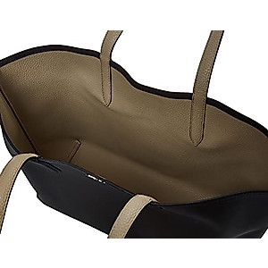 Lacoste womens Reversible Anna Tote Top Handle Handbag, Black Warm Sand, One Size US
