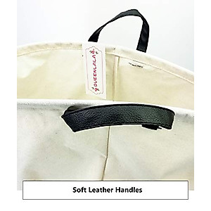 QUEENLALA Large Storage Basket,Laundry Hamper/Bathroom/Home Decor/Collapsible Round Storage Bin,Boys and Girls Hamper/Boxes/Clothing(Toys)