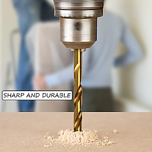 Gizhome 13Pcs of M35 Cobalt Drill Bit Set Steel Extremely Heat Resistant Metric Drill Bits with Straight Shank to Cut Through Hard Metals