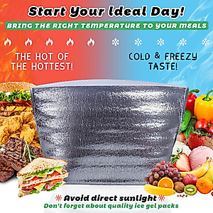 NDSWKR 10 Pack Reusable Insulated Shipping Bags, 13.4 x 13.4 x 8.35 Inch Foil Thermal Box Liners for Frozen and Hot Food, Large Insulated Grocery Bags for Lunch Box Insulation Lining Camping Picnic