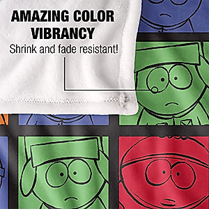 South Park Character Tiles Silky Touch Super Soft Throw Blanket 36" x 58", Multi