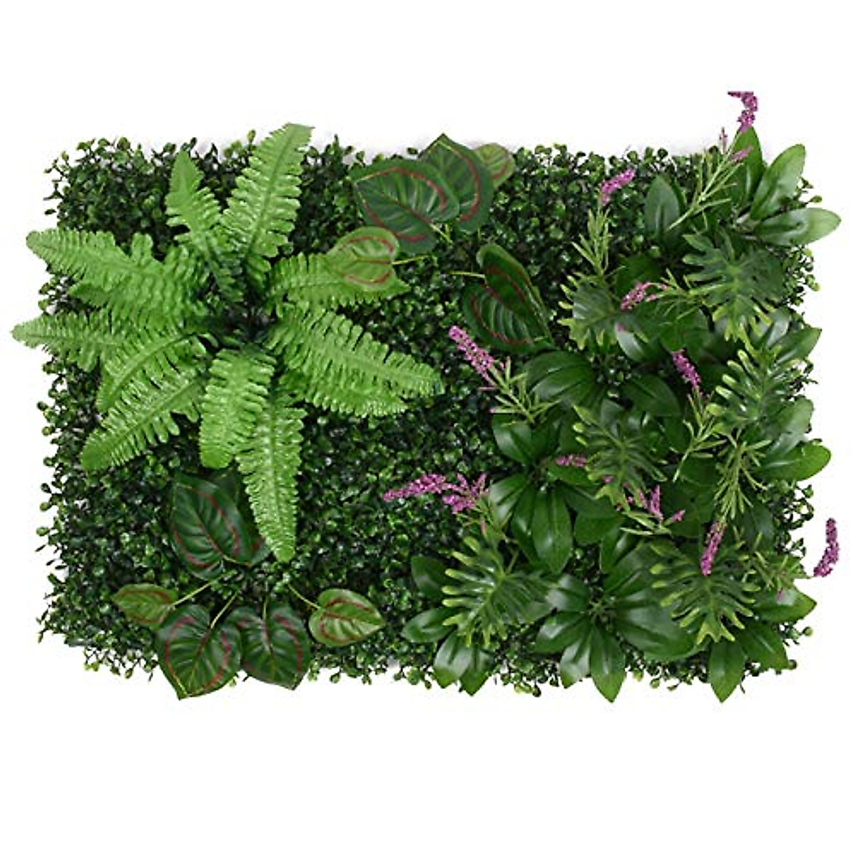 DETTELIN 40x60cm Artificial Grass Panel, Mixing Plant Green Hedge Plant Screen, Faux Hedge Green Plant Background Decorative Wall for Home Wedding Decor