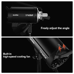 Godox DP600III 600Ws GN80 Studio Flash Strobe Monolight with Bowen Mount, 5600K±200K, 1/2000-1/800S Flash Duration, 1s Recycling time, Built-in Godox 2.4G Wireless System(110V)