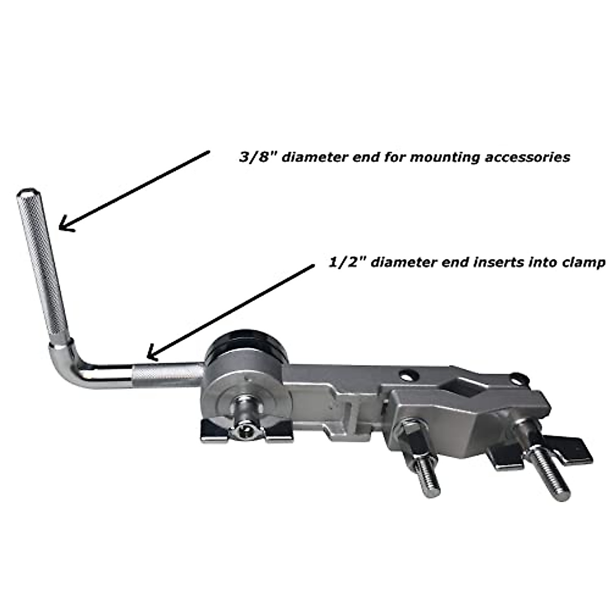 Cowbell Mounting Clamp with L rod for Drum Set - ROSS Percussion
