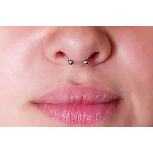 D.Bella 16G Surgical Steel Nose Septum Horseshoe Hoop Earring Eyebrow Tragus Lip Piercing Ring Balls & Spikes 6-12mm