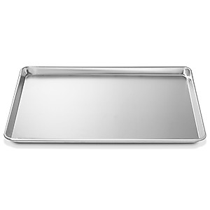 Last Confection 18" x 26" Commercial Grade Baking Sheet Pans, 4 Pack - Aluminum Full-Size Rimmed Cookie Sheet Trays