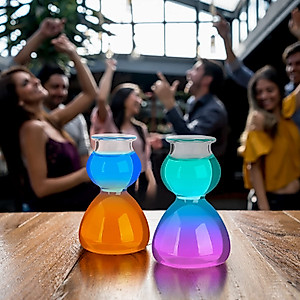 MANMAOHE 4oz Absinthe Glasses set of 2 Double Bubble Layered Shot Glasses Creative Cocktail Glasses Whiskey Glasses Small Clear Glass Wine Glasses for Party Home Bar Decor